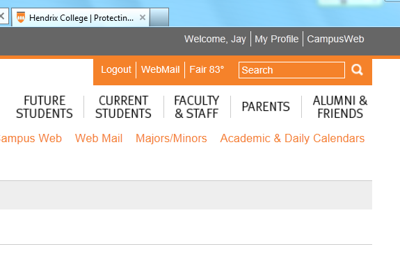 Logging Into the Hendrix Website | Hendrix College