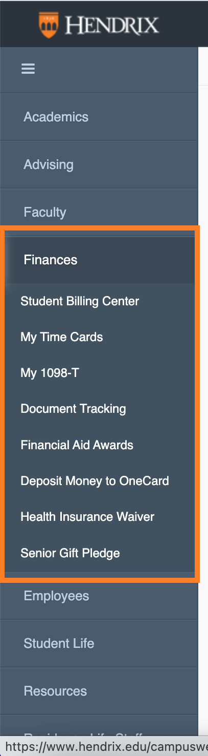 CampusWeb Login and Overview | Hendrix College