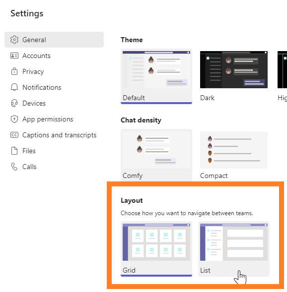 Teams managing view and tabs | Hendrix College